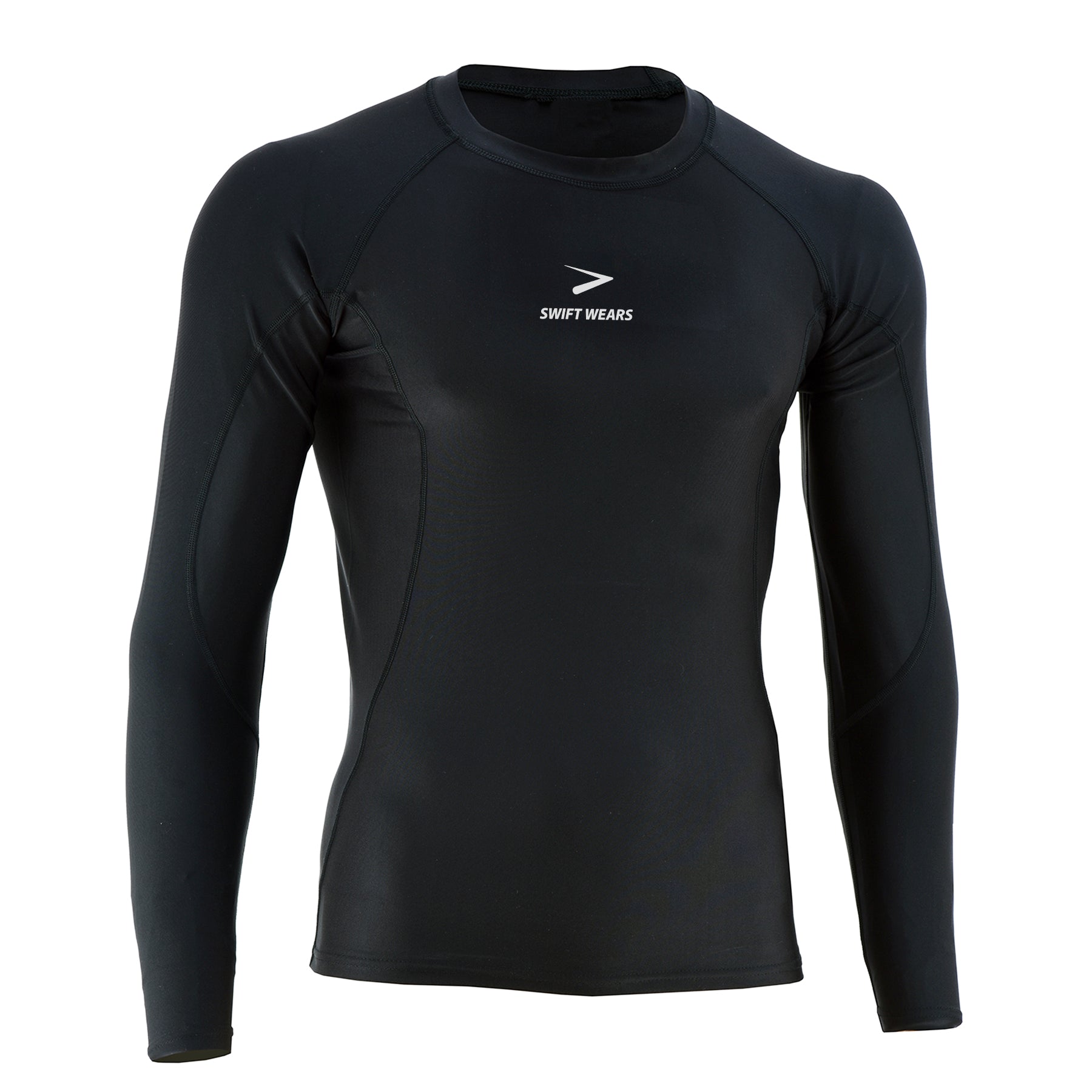 Men's Full Sleeve Compression Tee T-Shirt Black – Swift Wears